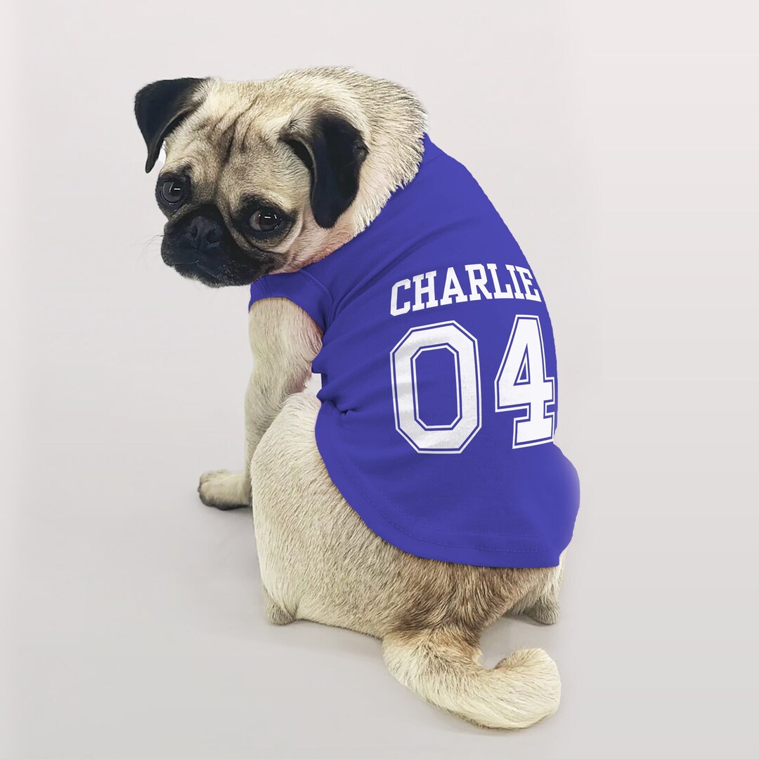 Custom Sports Jersey, Cotton Dog Shirt, Name and Number - Etsy