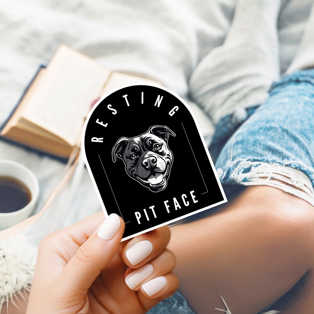 Resting Pit Face Vinyl Sticker Gifts for Dog Lovers - Etsy