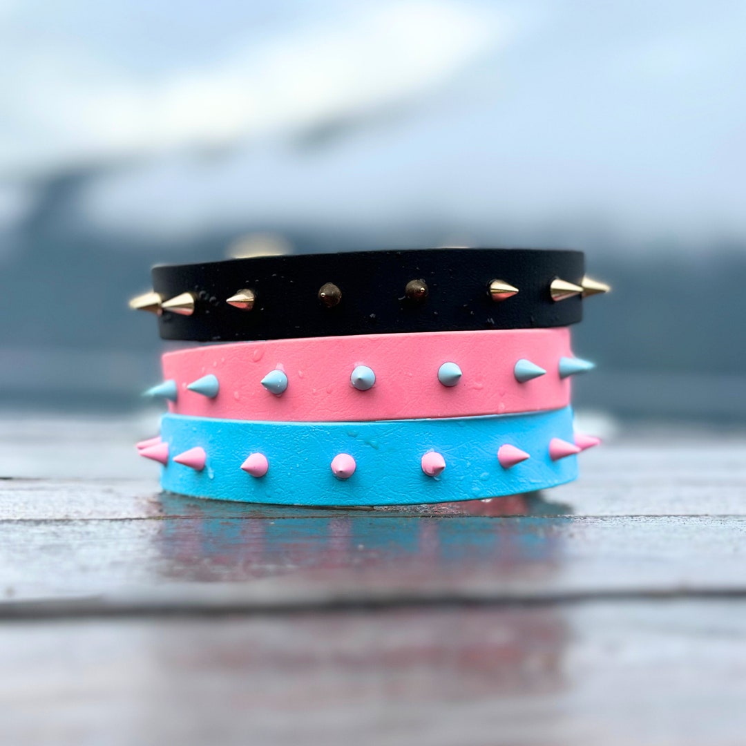 Custom Pastel Spiked Quick Release Dog Collar, Waterpoof Biothane - Etsy