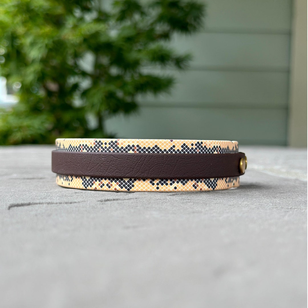 Snake Skin Small Dog Collar, Custom Waterproof Biothane, Animal Print ...