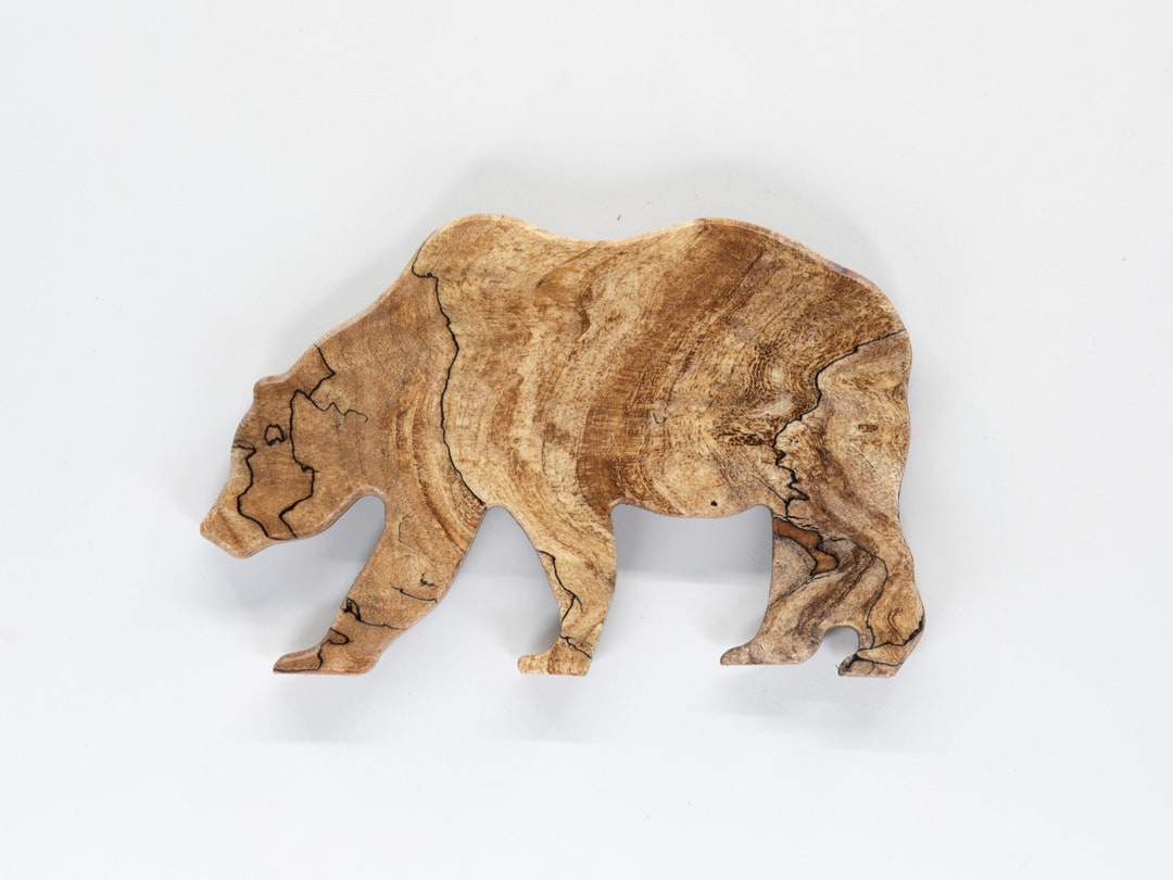Spalted Maple Grizzly Bear Fridge Magnet: Handmade Wood Decoration - Etsy