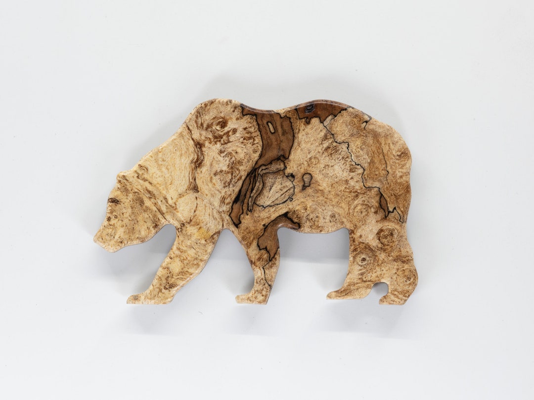 Grizzly Bear Fridge Magnet: Handmade Spalted Maple Decoration - Etsy