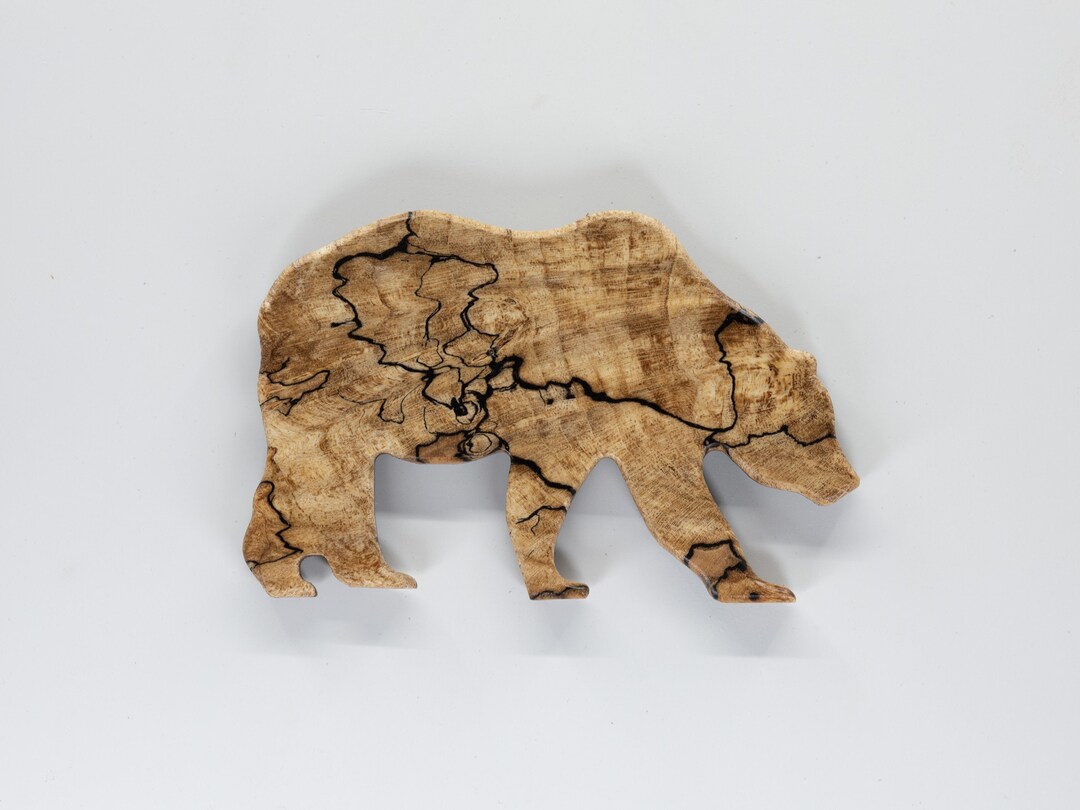 Spalted Maple Grizzly Bear Fridge Magnet: Handmade Decoration - Etsy