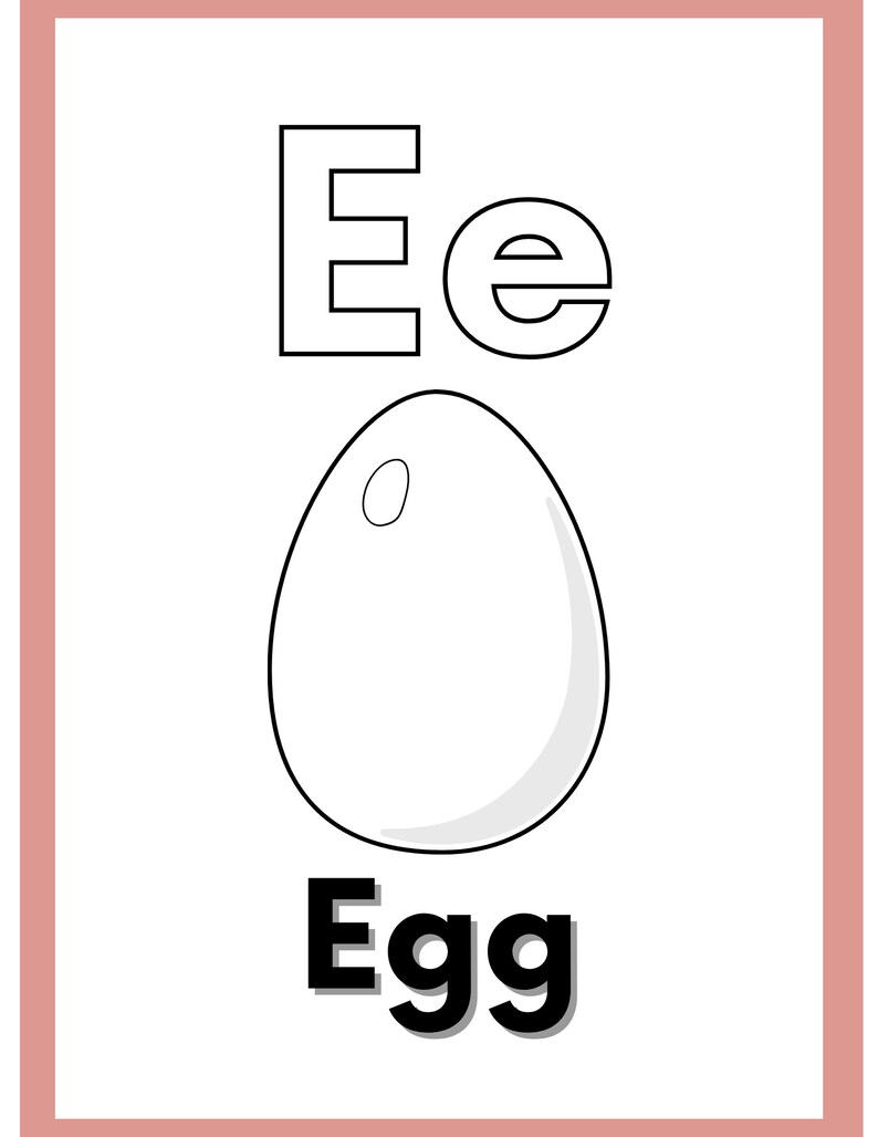 Pre School Alphabet Coloring Pages - Etsy