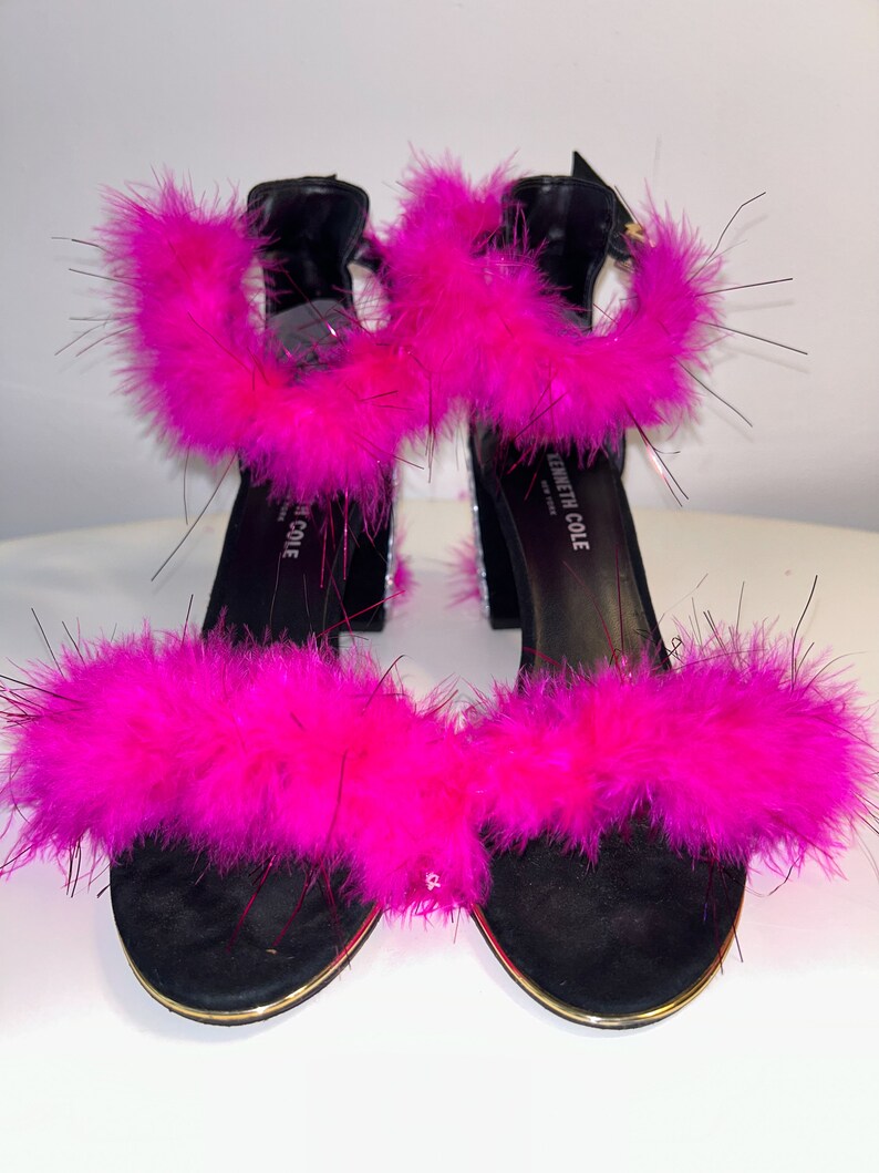 Pink Fuzzy Heels - Etsy