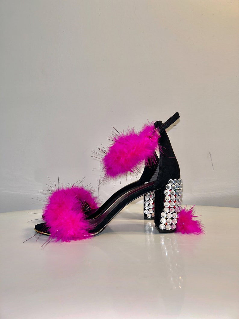 Pink Fuzzy Heels - Etsy