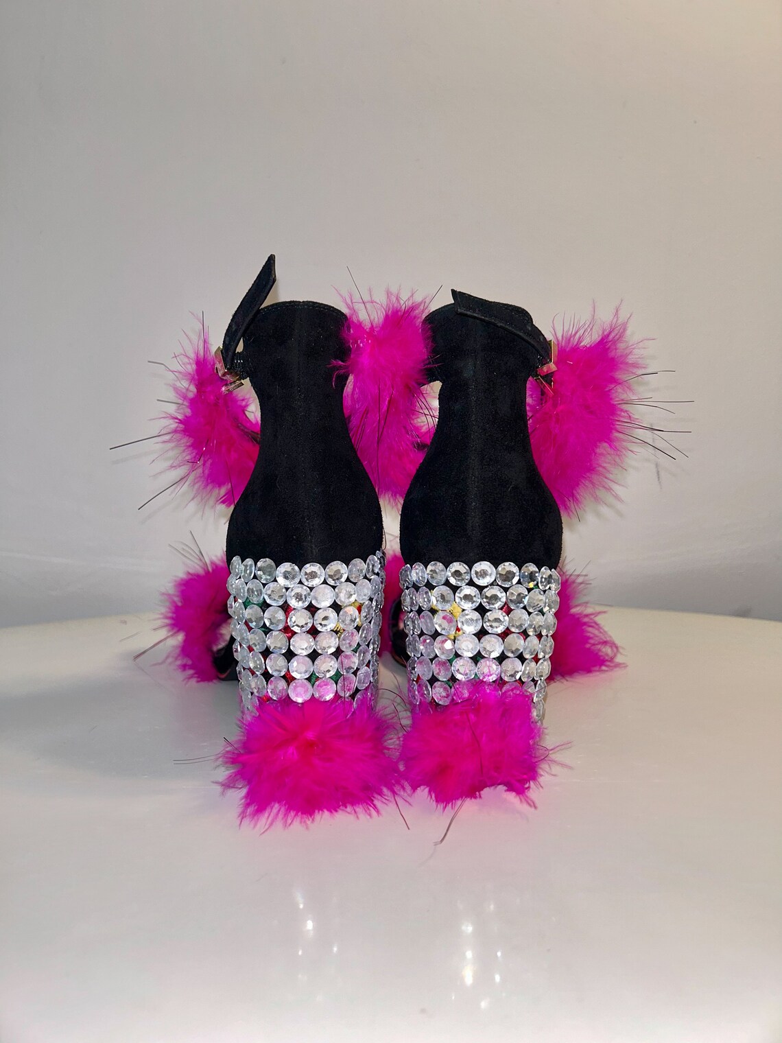 Pink Fuzzy Heels - Etsy