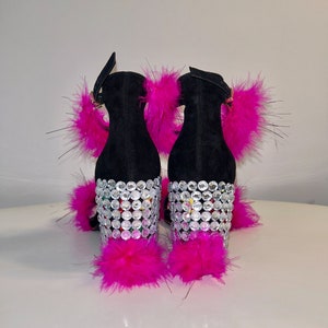 Pink Fuzzy Heels - Etsy