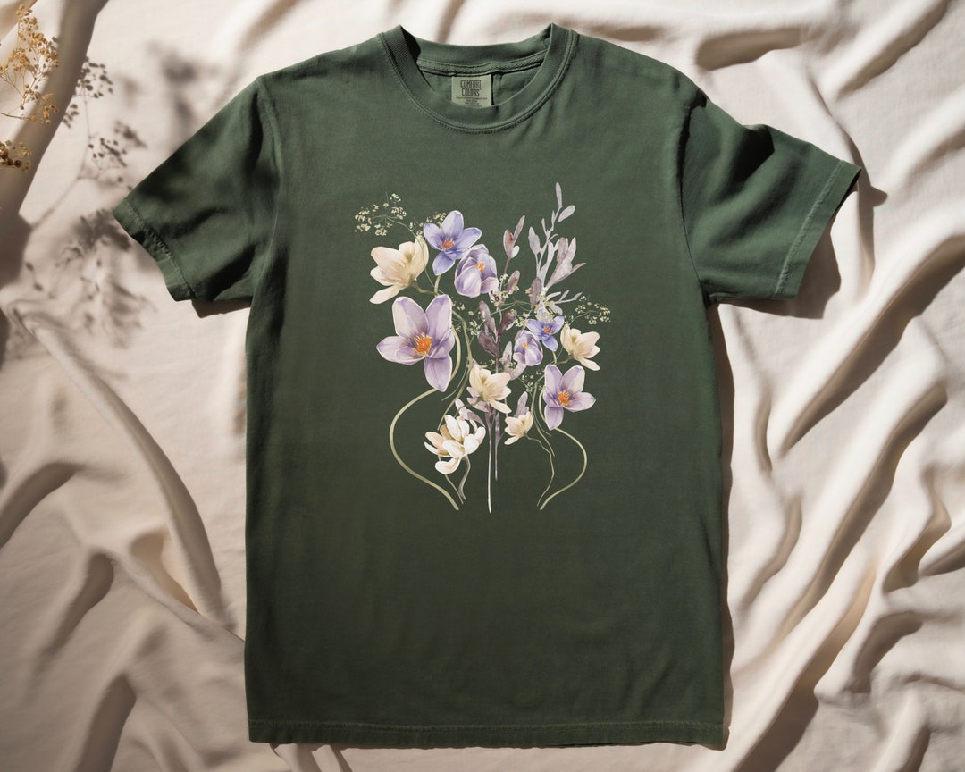 Botanical Floral Shirt Nature Wild Flowers T Shirt Gift for Her - Etsy