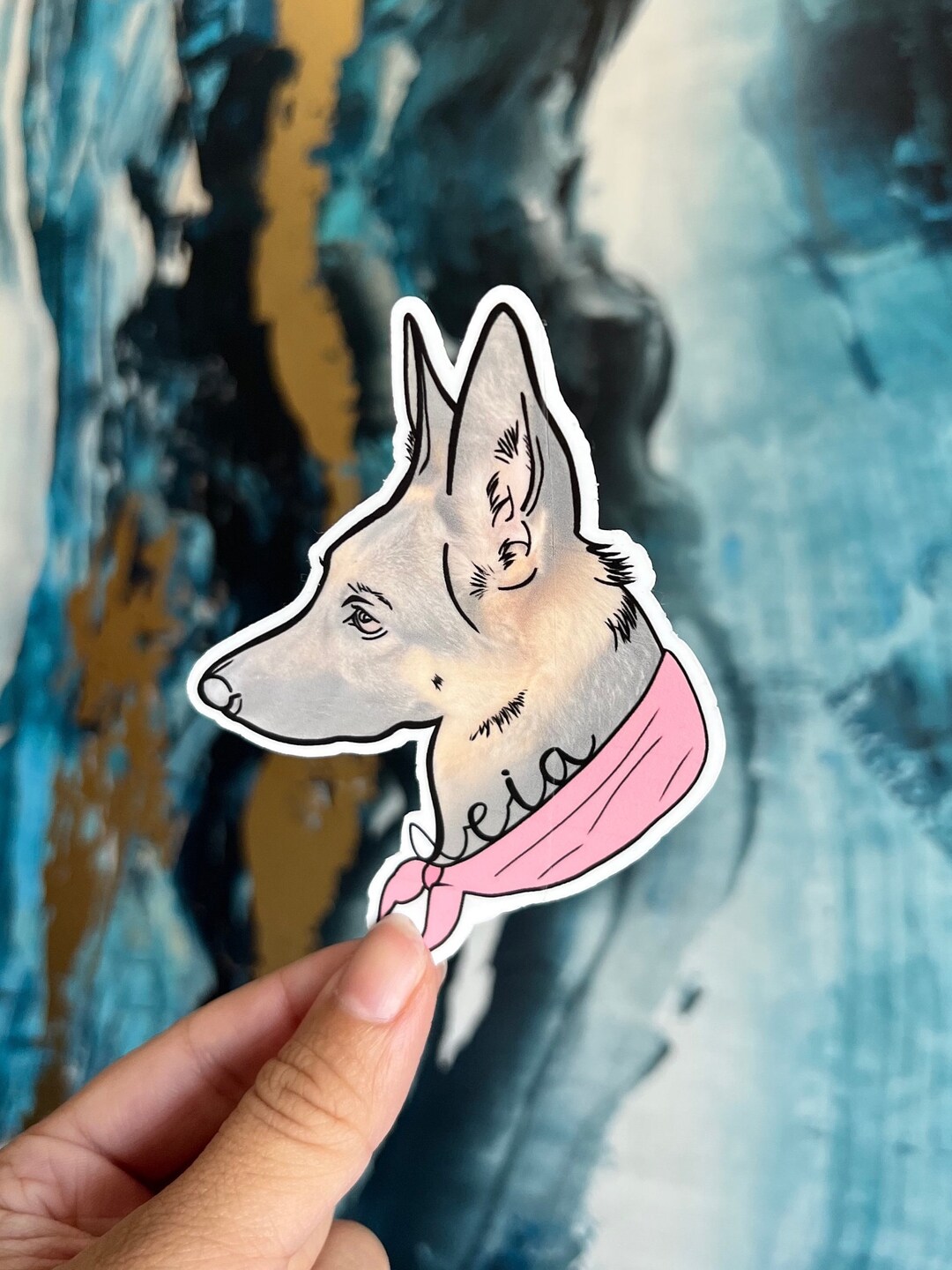 Custom Dog/cat Sticker | Custom Accessory, Color/pattern, Name - Etsy