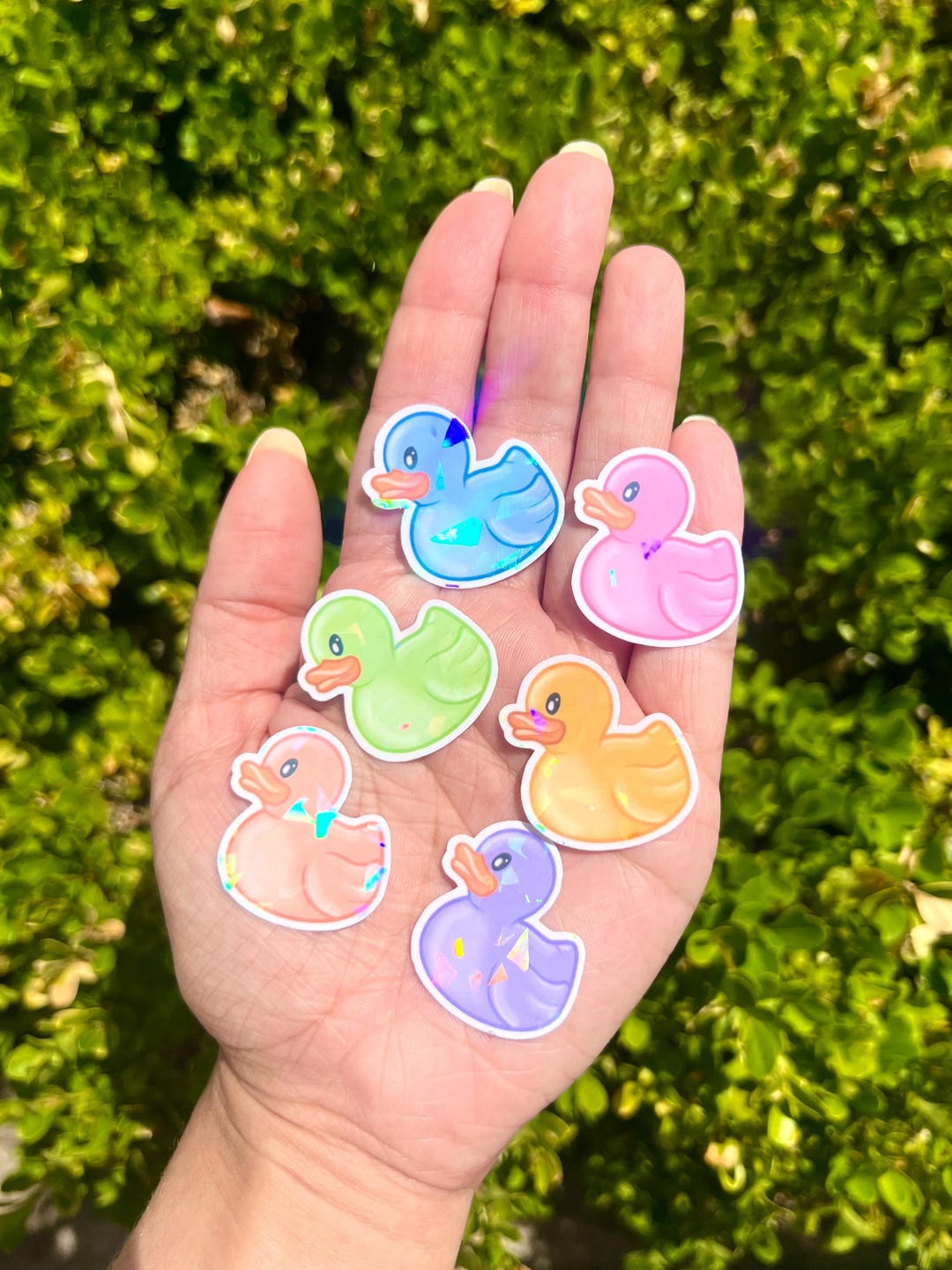 Rubber Duck Stickers | 6ct | Available in Gloss or Holographic Laminate ...