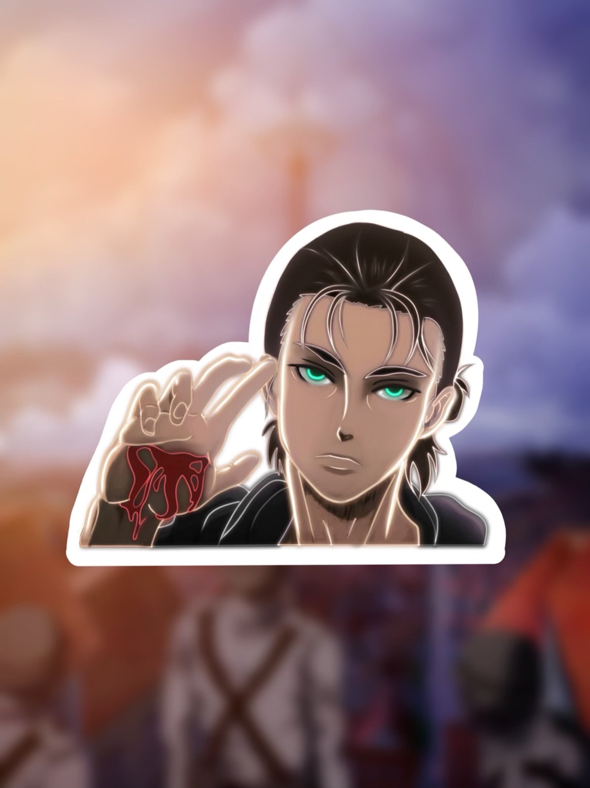 Eren Yeager Attack on Titan Sticker Available in Gloss or - Etsy