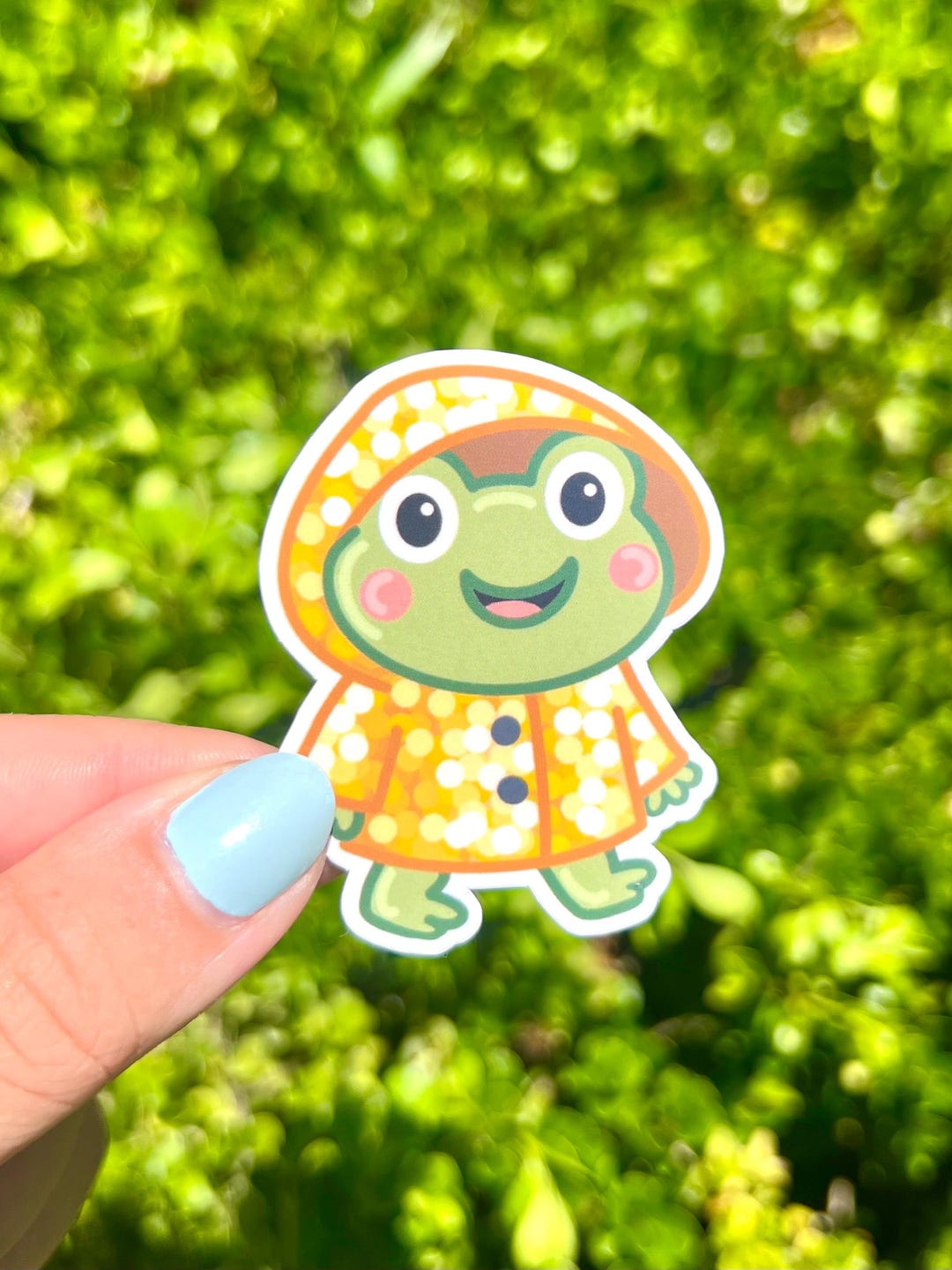 Frog W/ Raincoat Sticker | Animal Sticker | Available in Gloss or ...