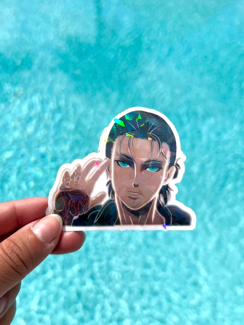 Eren Yeager Attack on Titan Sticker Available in Gloss or - Etsy