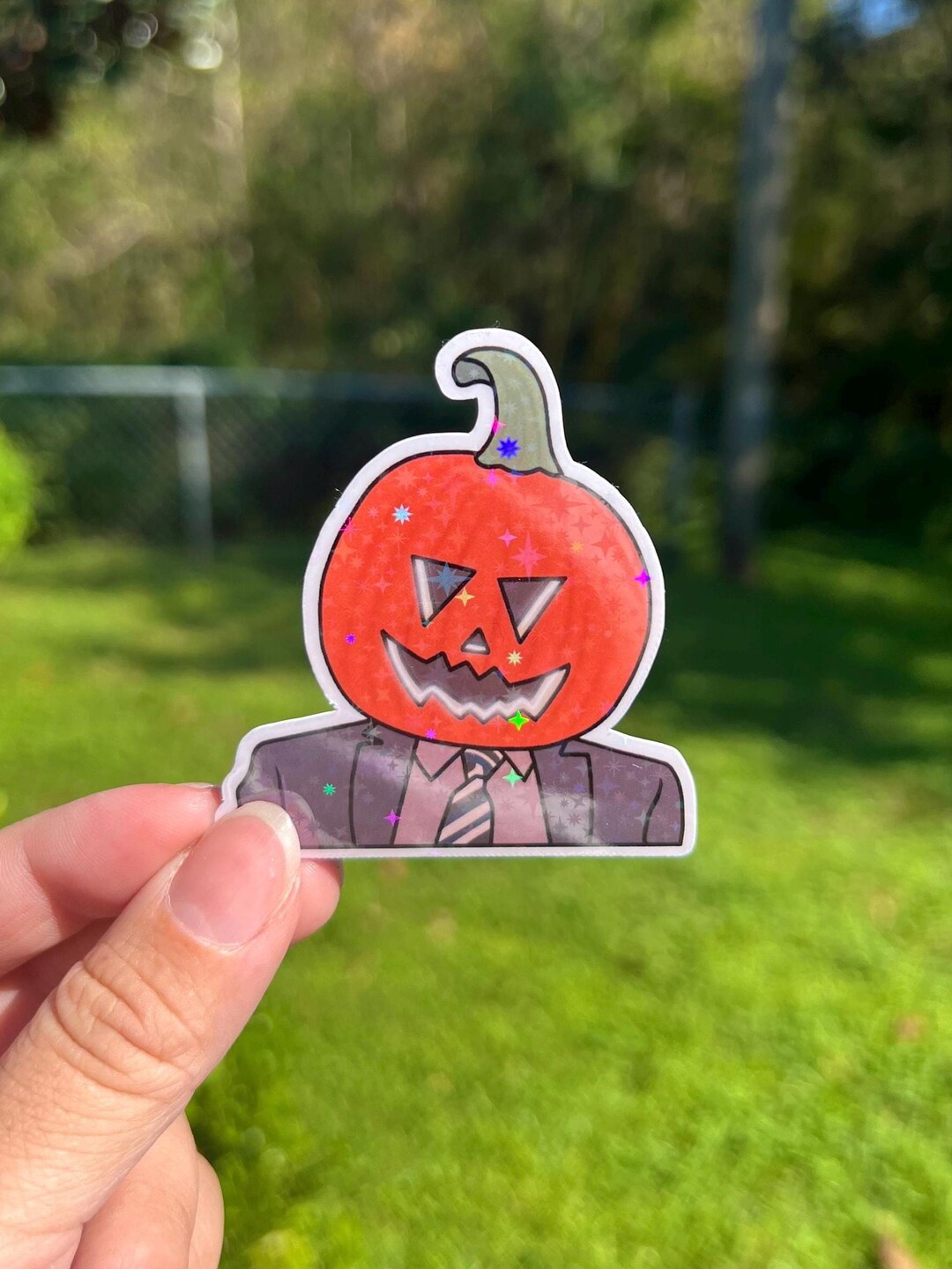Pumpkin Head Sticker | Dwight | Halloween |available in Gloss or ...