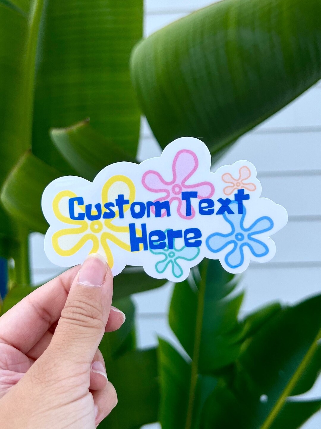 Custom Text Spongebob Available in Gloss or Holographic Laminate - Etsy