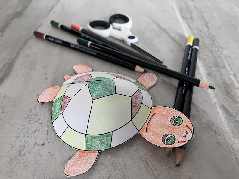 3D Turtle Paper Toy: Printable Activity for Kids (digital Download ...
