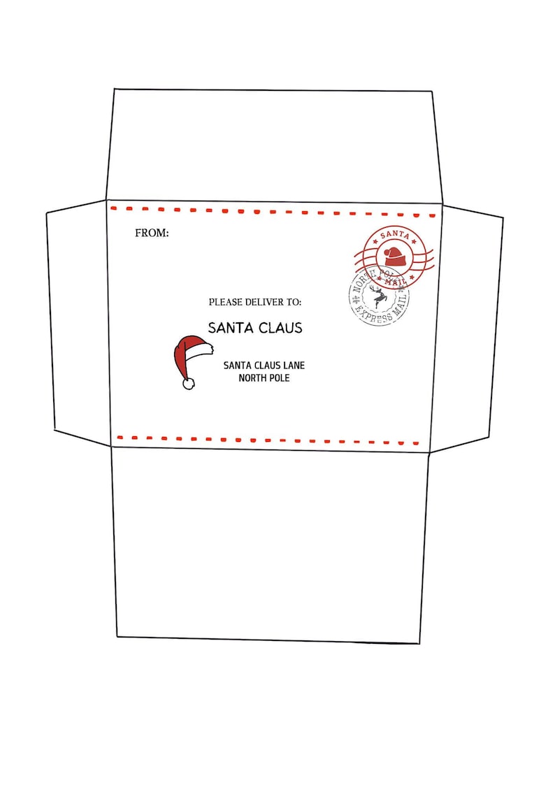 A Letter to Santa Printable Letter and Envelope Holiday Activity for ...