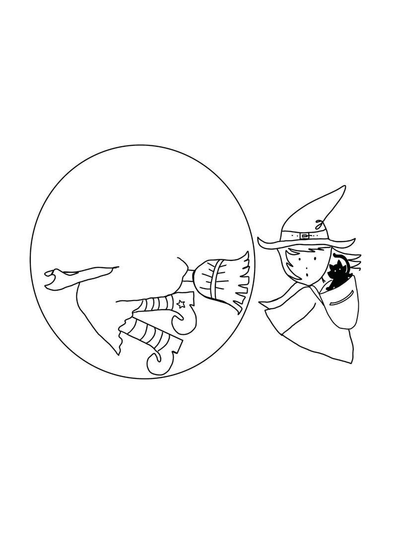 Flying Witch Halloween Activity: Color, Cut, Fold & Glue (printable ...