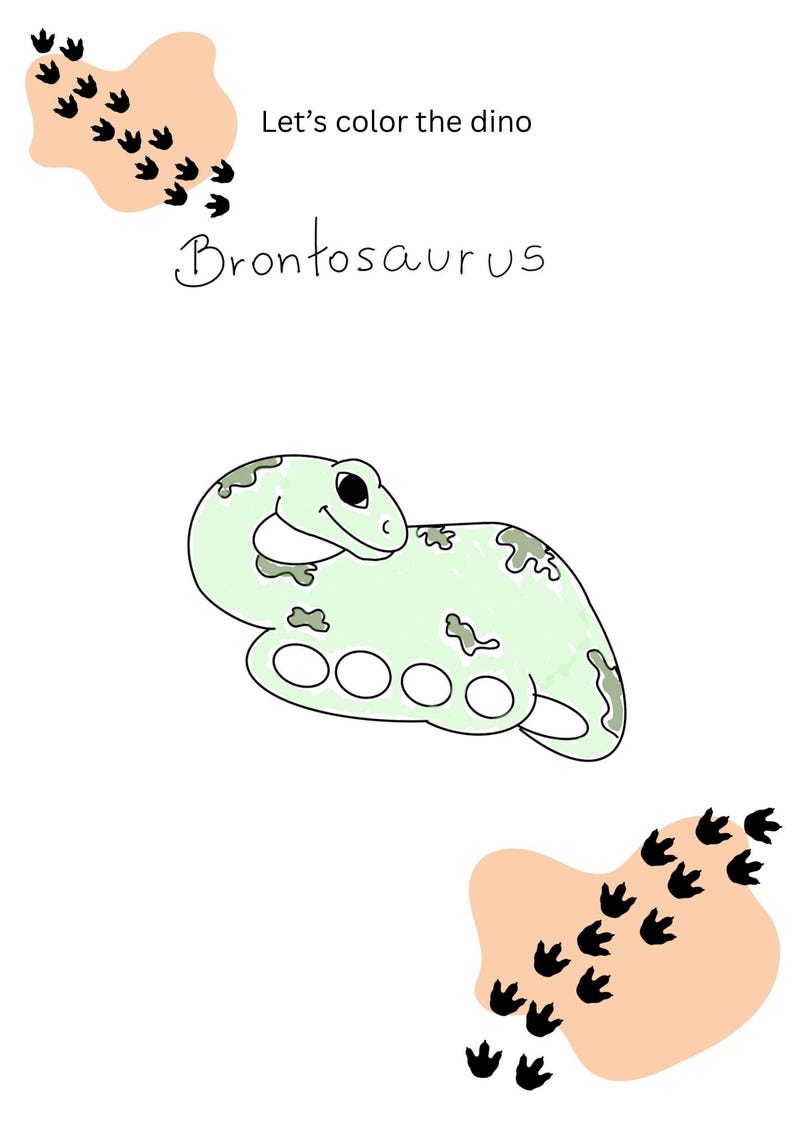 Brontosaurus Finger Puppet Activity for Kids in Kindergarten, Preschool ...