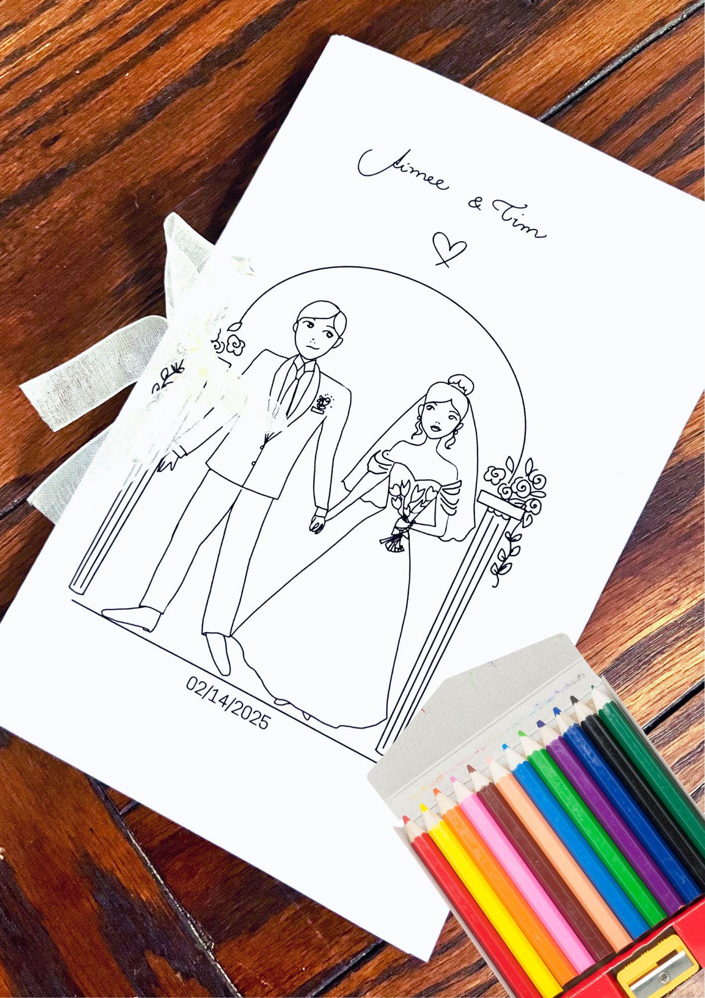Wedding Activity Coloring Books for Kids Printable Personalized Wedding ...