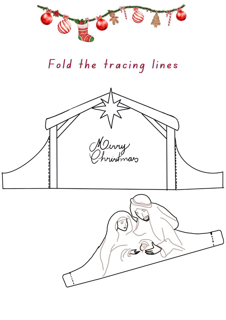 Merry Christmas P&B Holiday Activity Christian Church Craft Printable ...