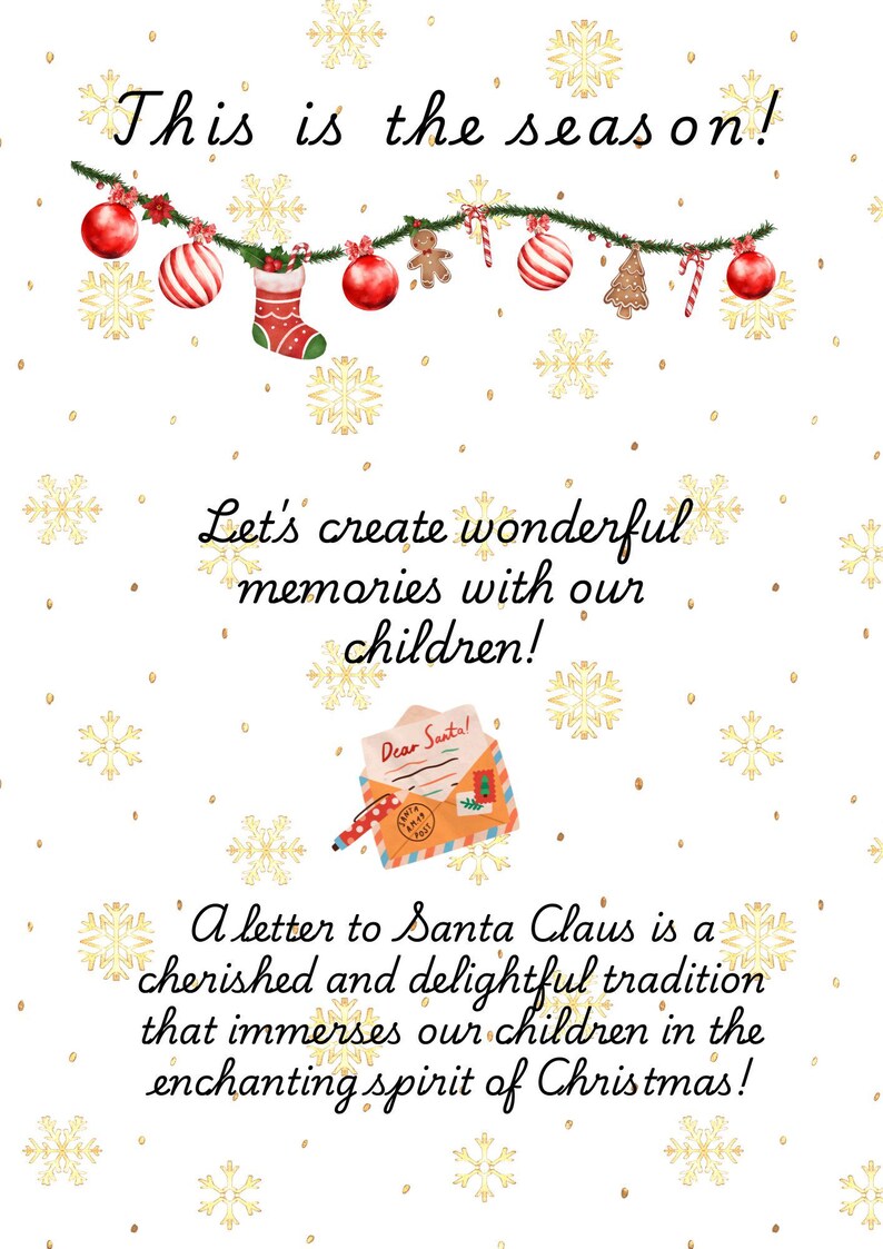 A Letter to Santa Printable Letter and Envelope Holiday Activity for ...