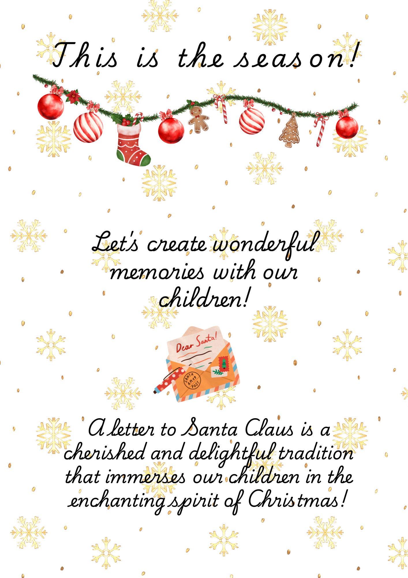 A Letter to Santa Printable Letter and Envelope Holiday Activity for ...