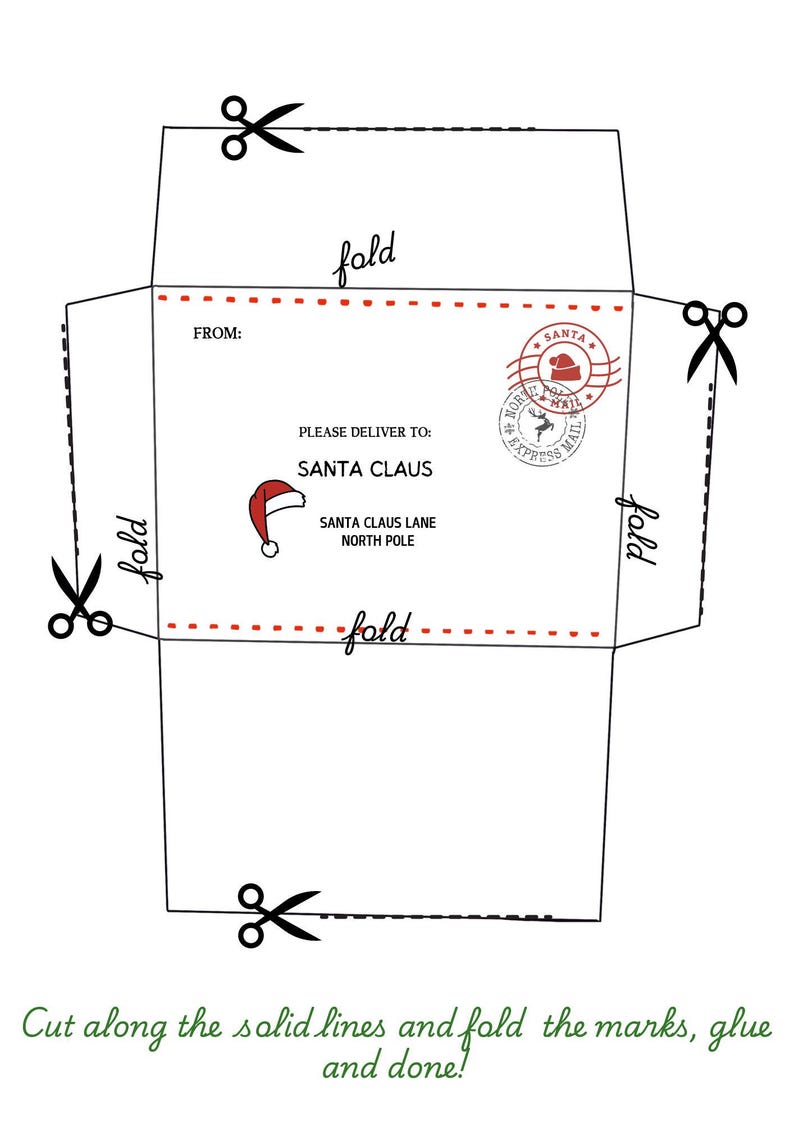 A Letter to Santa Printable Letter and Envelope Holiday Activity for ...