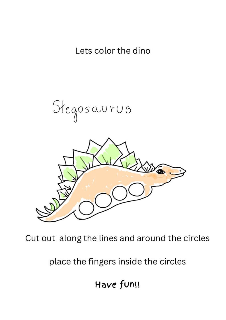Stegosaurus Finger Puppet: Printable Paper Toy (digital Download) - Etsy