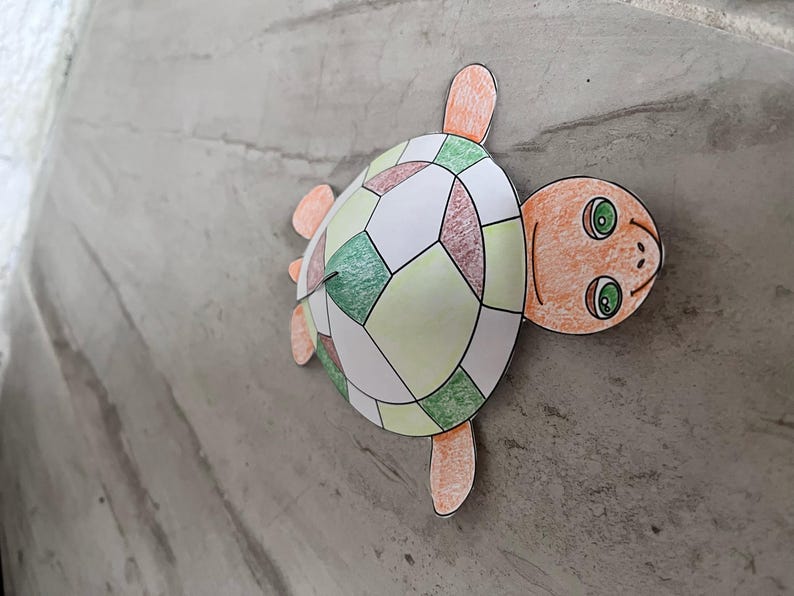 3D Turtle Paper Toy: Printable Activity for Kids (digital Download ...