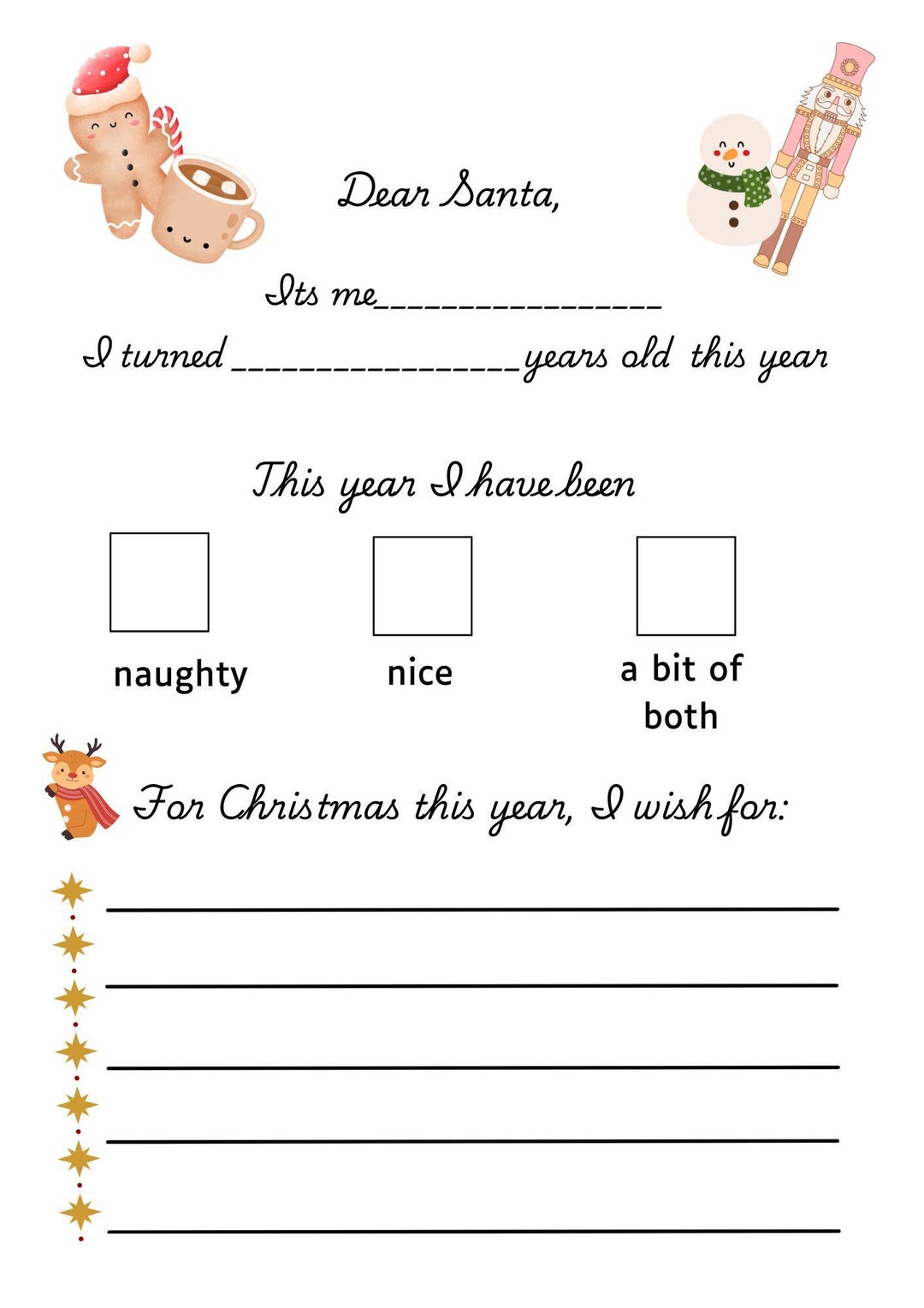 A Letter to Santa Printable Letter and Envelope Holiday Activity for ...