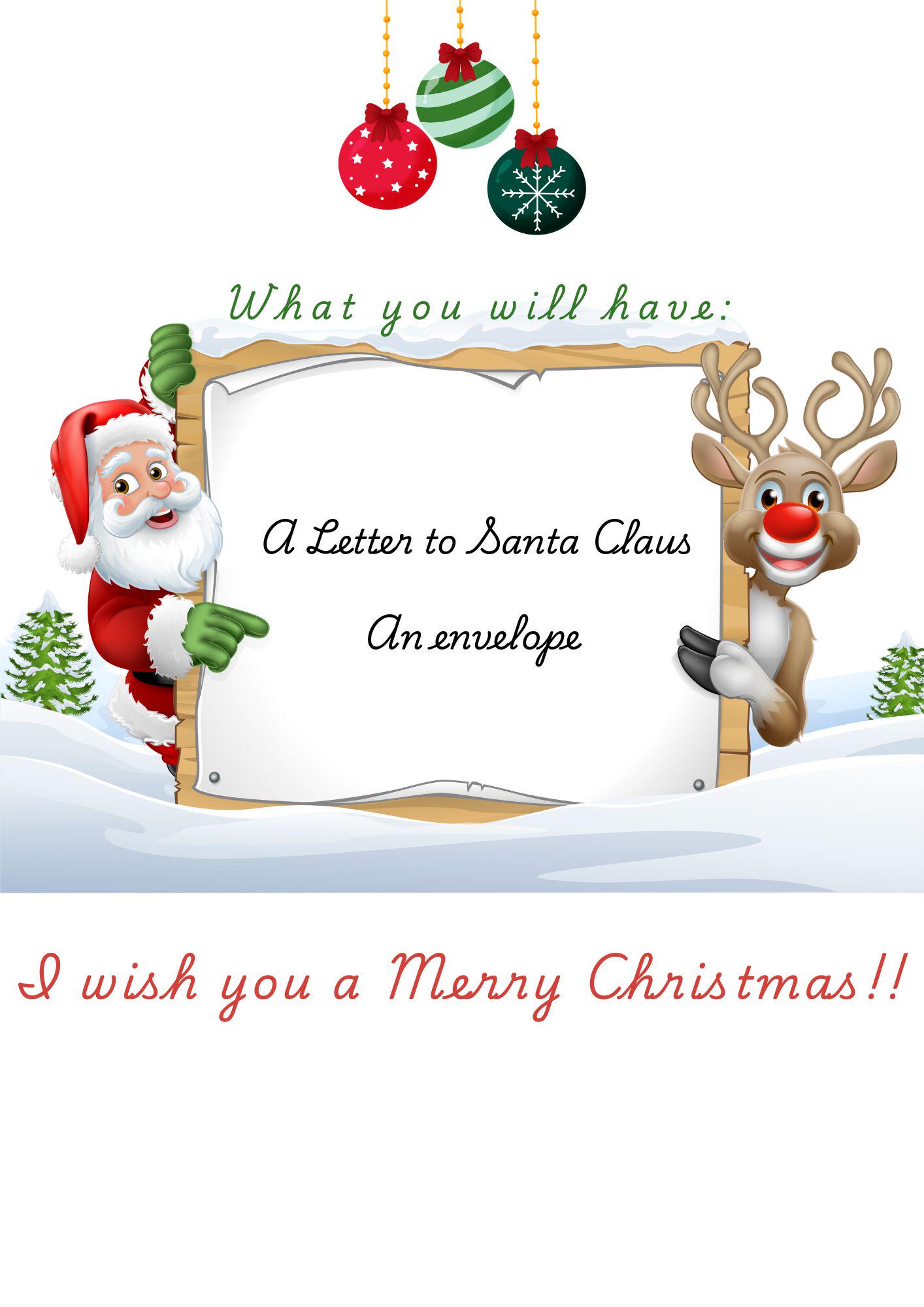 A Letter to Santa Printable Letter and Envelope Holiday Activity for ...