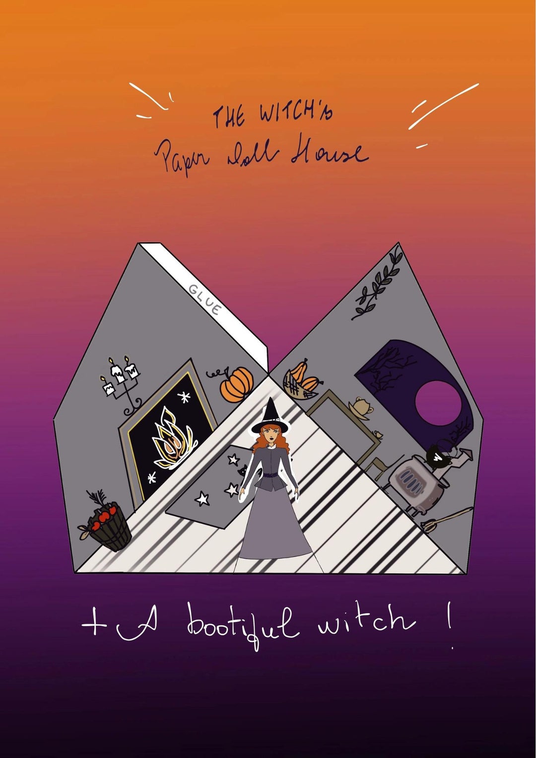 The Witch's Paper Doll House Downloadable Printable Decor Halloween ...