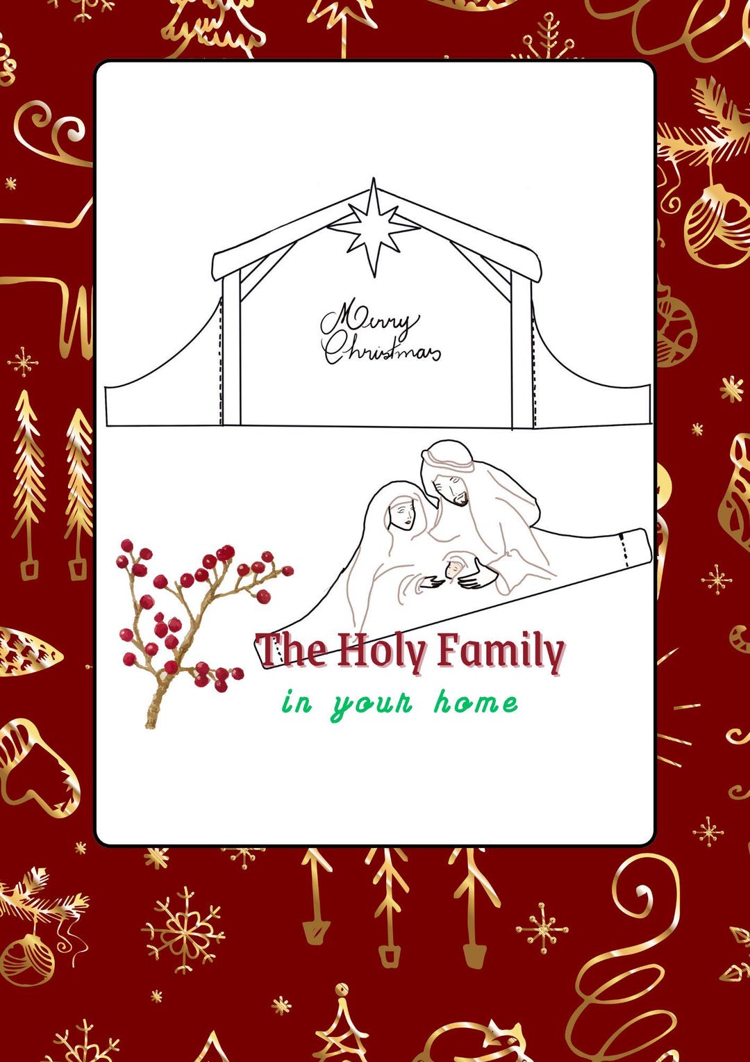 Nativity Scene Coloring Page: Christmas Church Craft (PDF Download) - Etsy