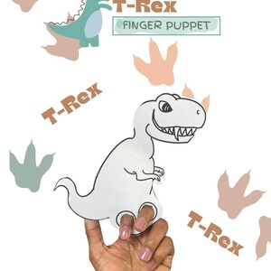 T-rex Dinosaur Finger Puppet Downloadable Printable Kindergarten ...