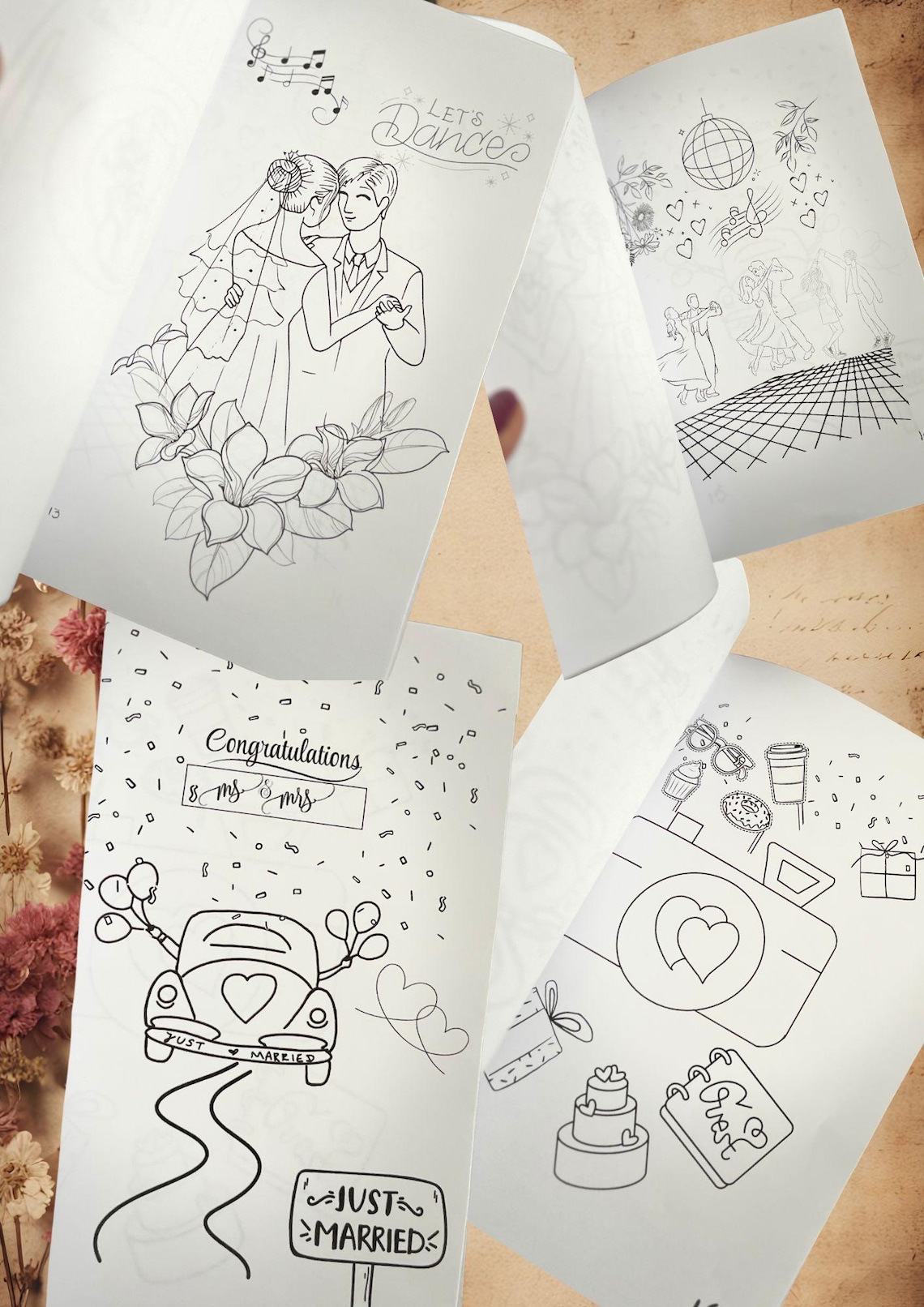 Wedding Activity Coloring Books for Kids Printable Personalized Wedding ...