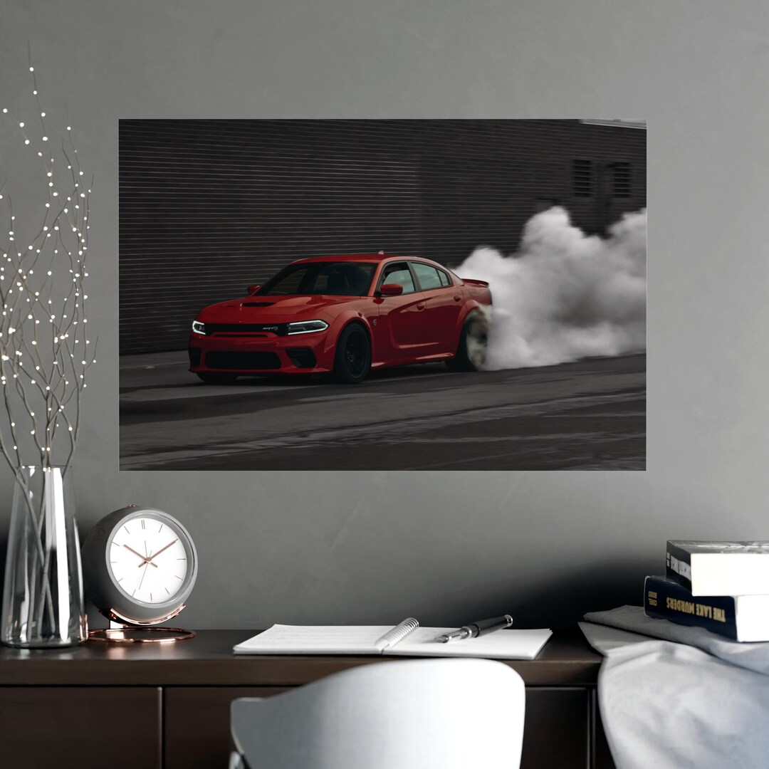 Dodge Charger Hellcat Matte Poster Custom Car Art, Le Mans 24 Hours ...