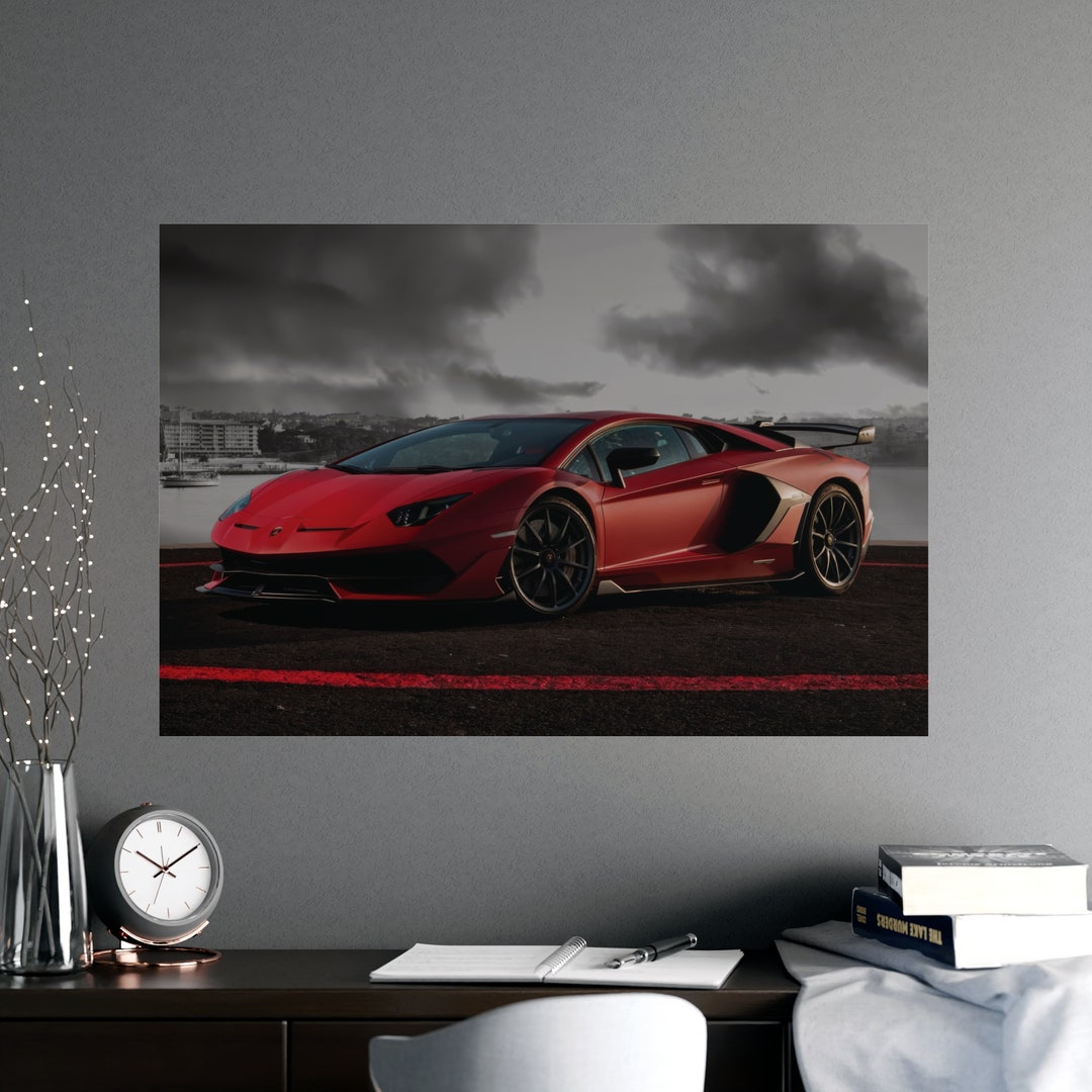 Lamborghini Poster Matte, Lambo Poster, Lamborghini Aventador SVJ, 24 ...