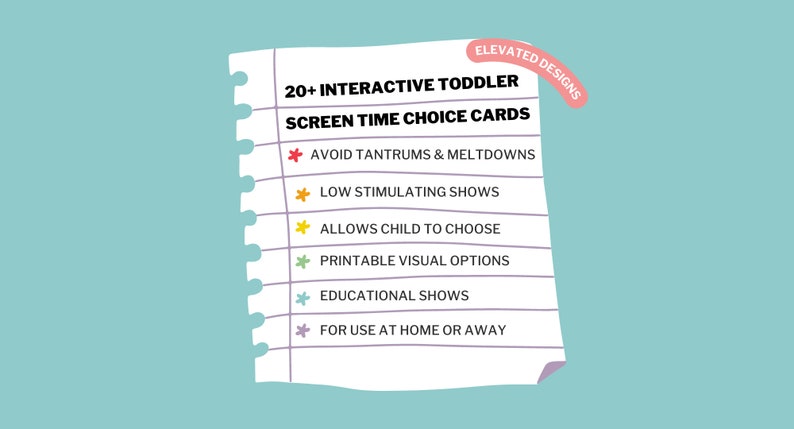 Interactive Toddler Screen Time TV Choice Flash Cards | Low-stimulating ...