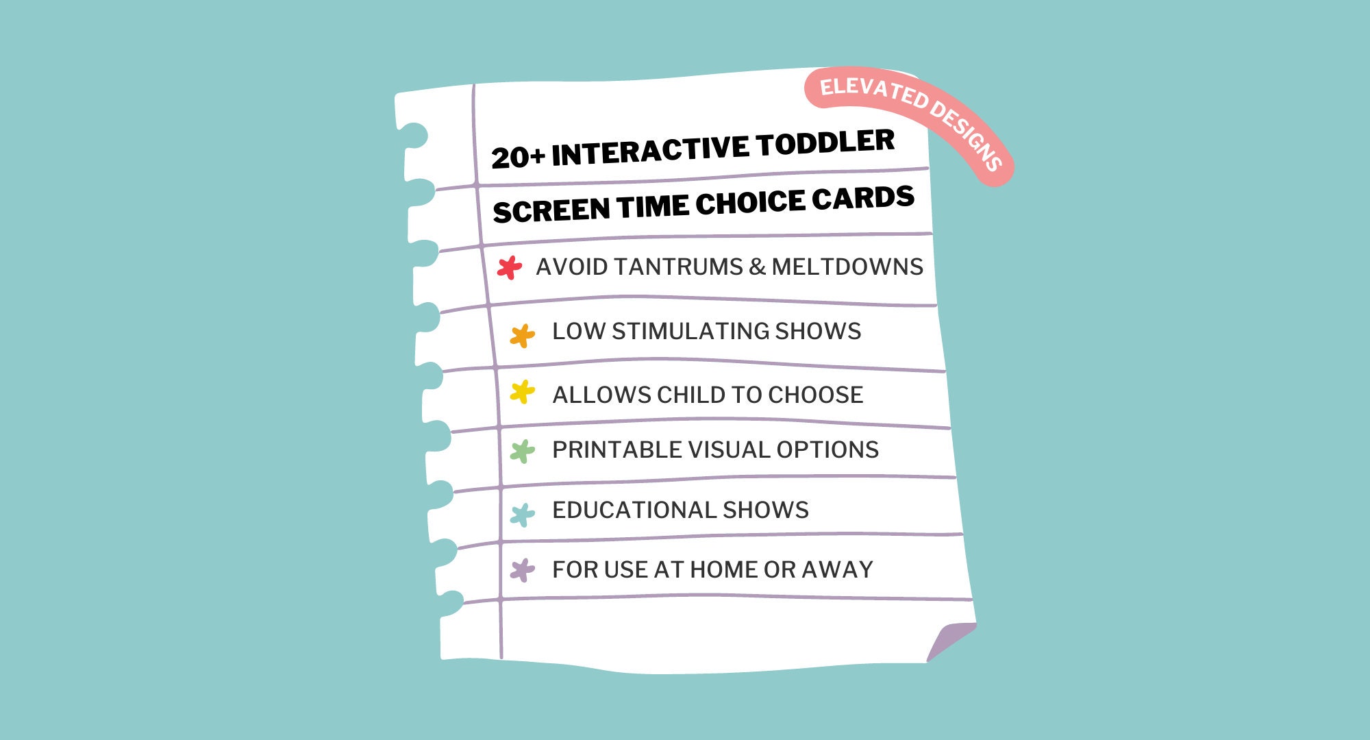 Interactive Toddler Screen Time TV Choice Flash Cards | Low-stimulating ...
