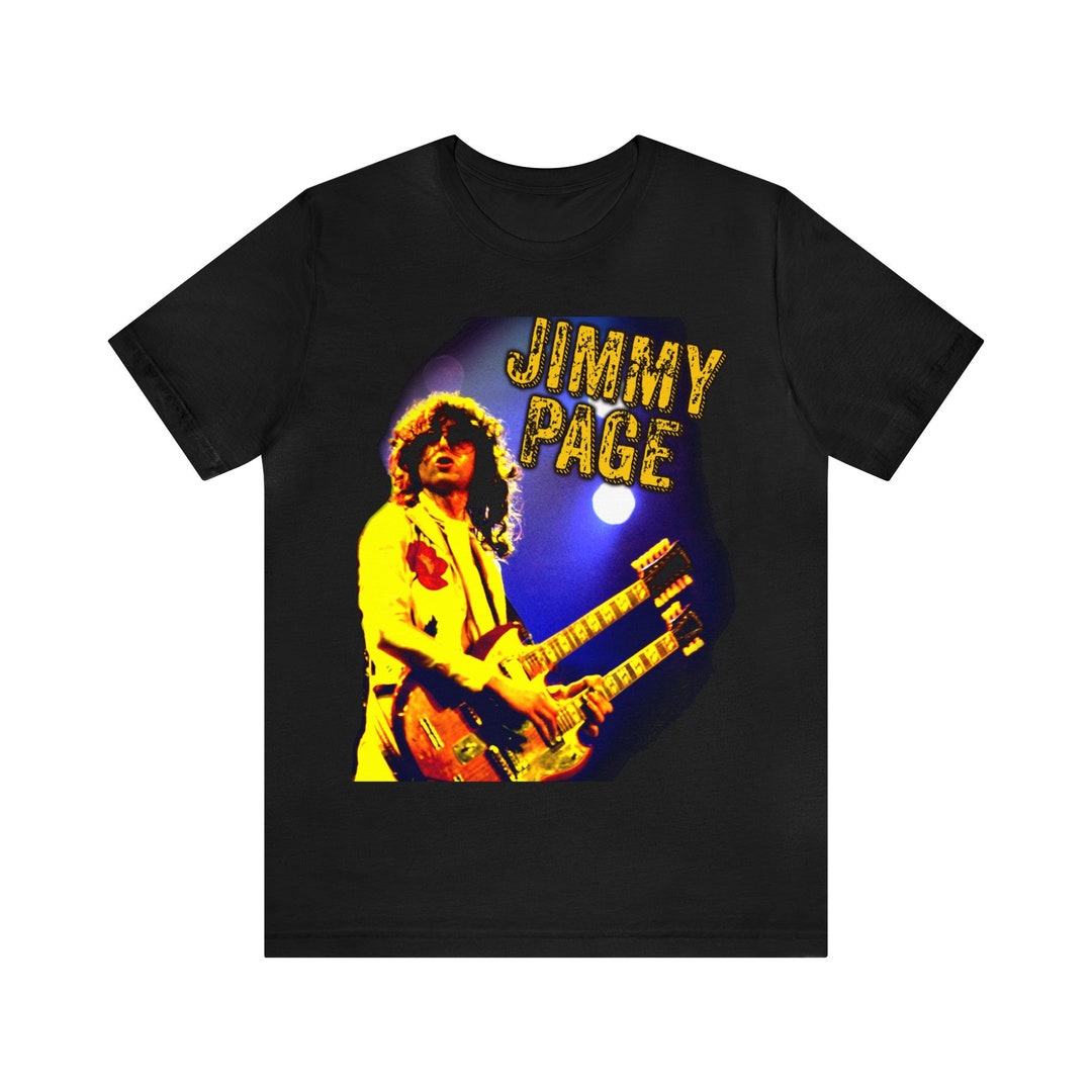 Led Zeppelin Jimmy Page Double Neck T-shirt (1977) - Etsy