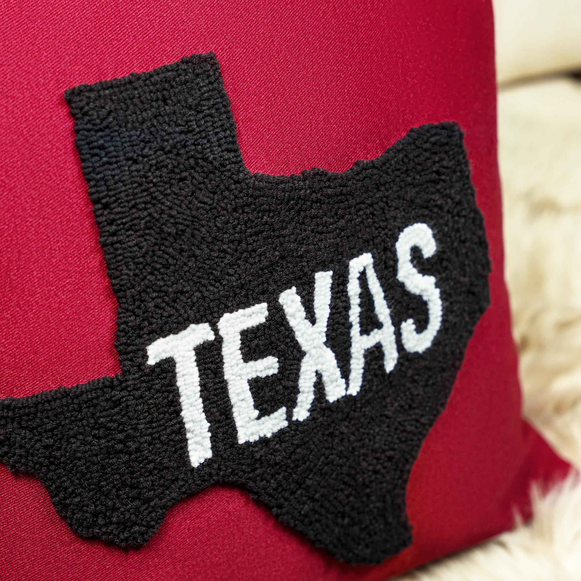 Personalized State Pillow, Punch Needle Embroidered Linen Throw Pillow ...