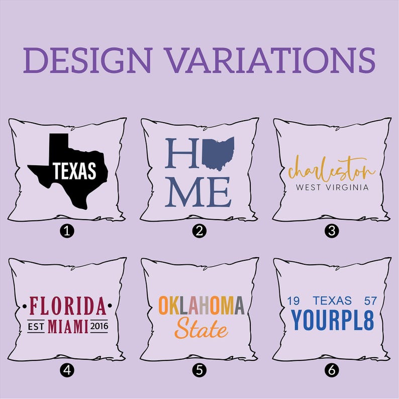 Personalized State Pillow, Punch Needle Embroidered Linen Throw Pillow ...