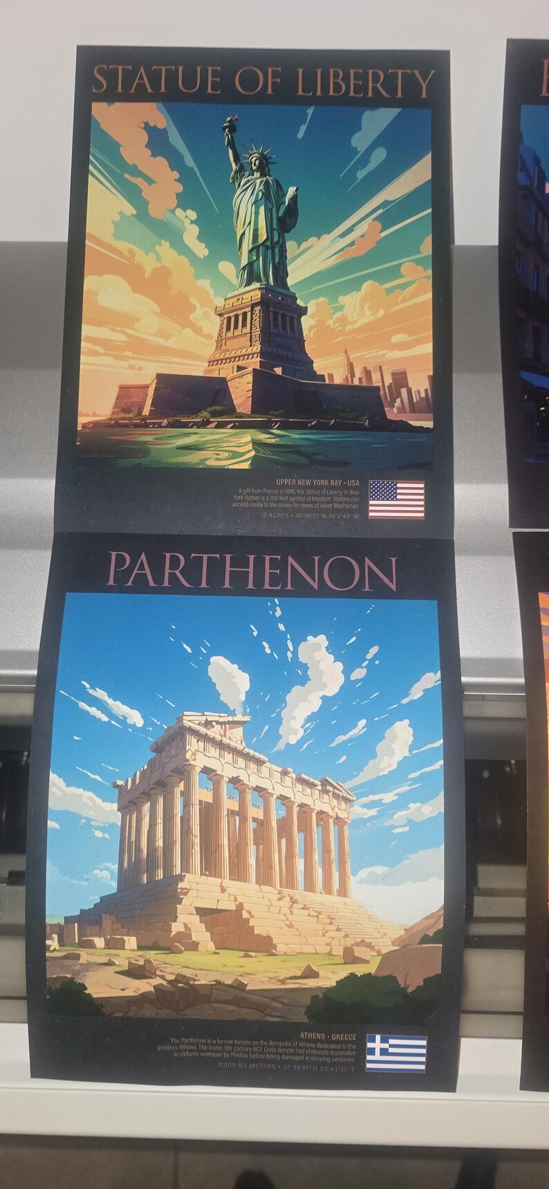 Landmarks Travel Poster Set, Vintage Art Prints, Famous Destinations - Etsy