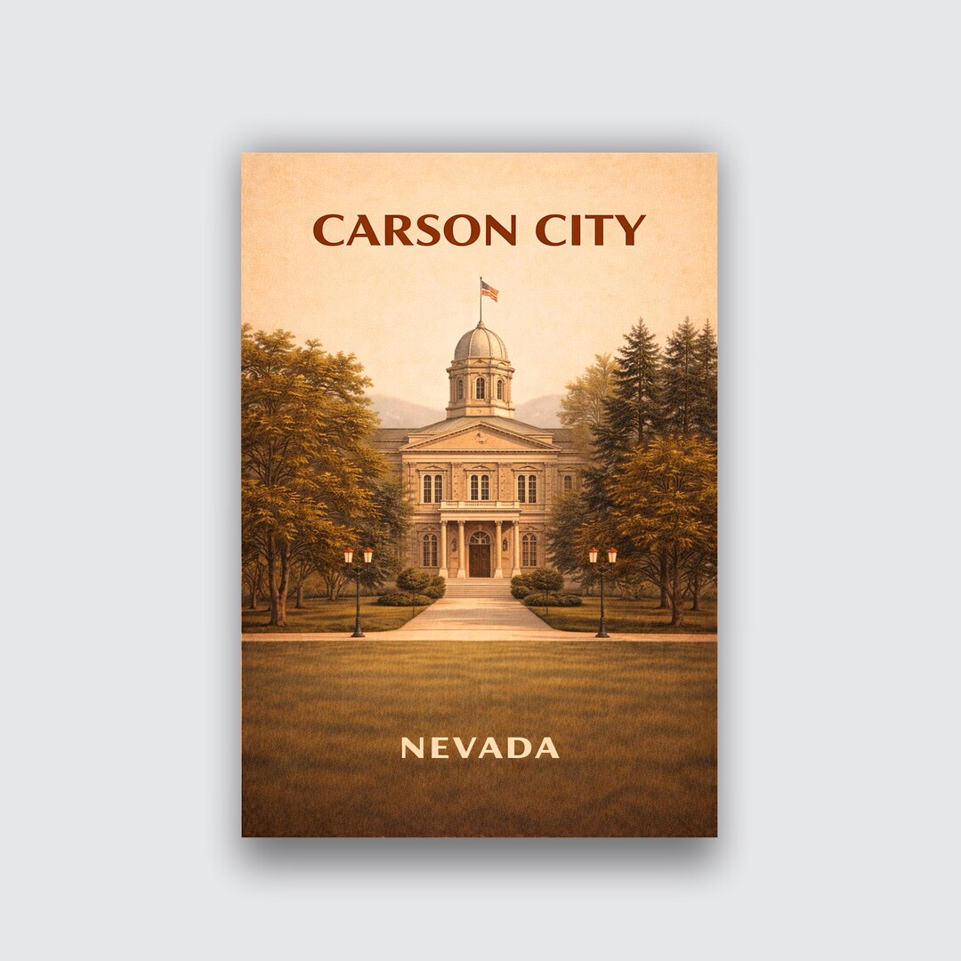 Carson City State Capitol Poster, Nevada Vintage Wall Art, Classic ...