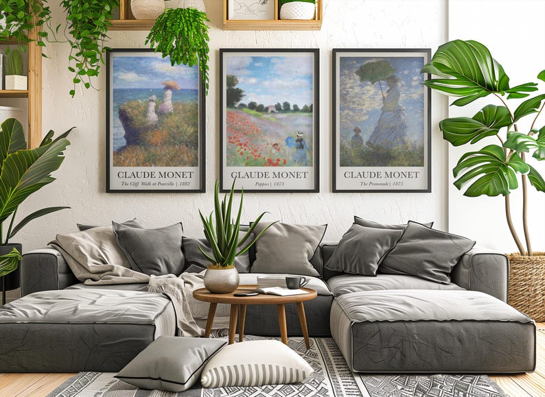 Claude Monet Painting Set of 6, Famous Impressionist Landscapes and ...