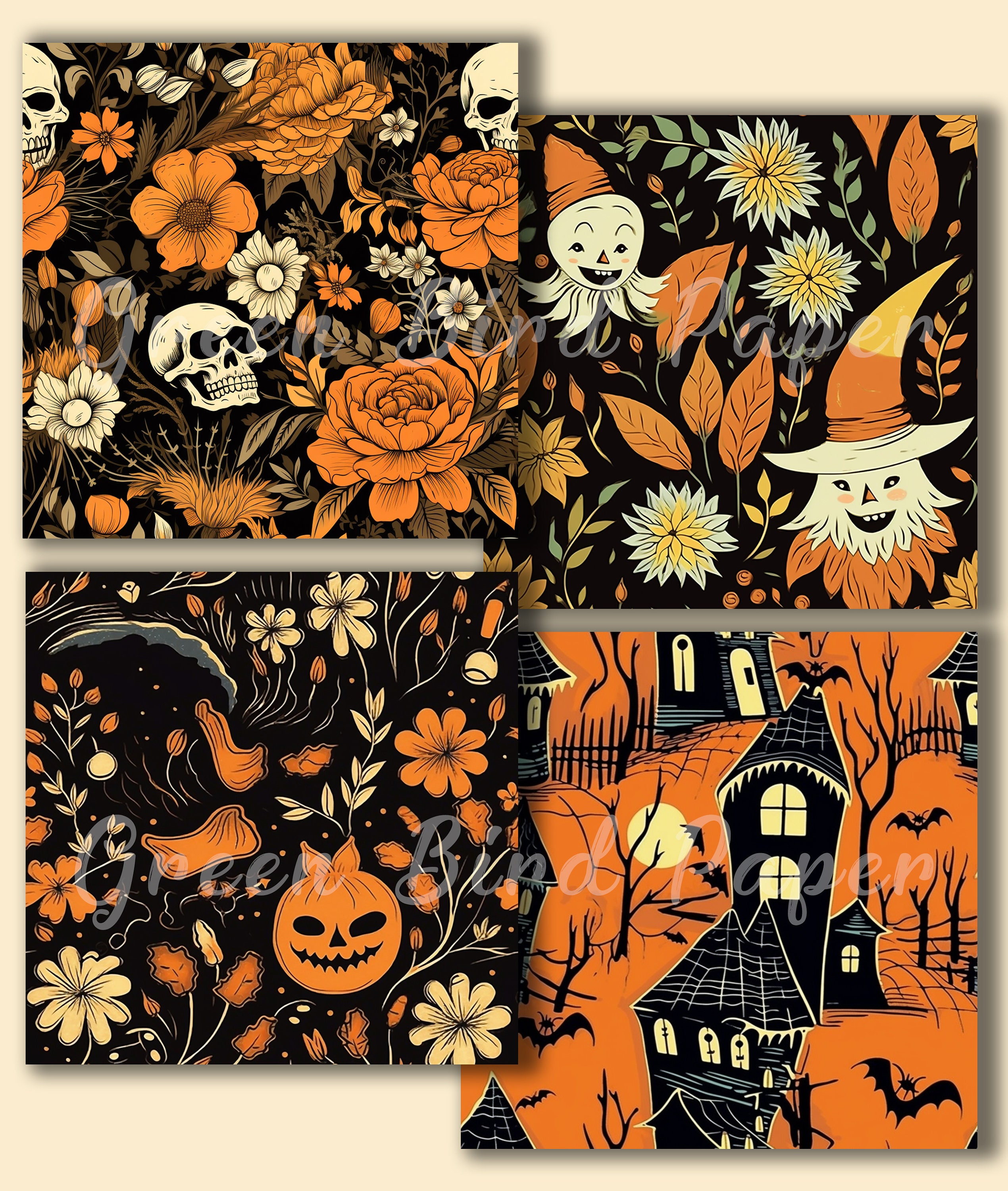 Retro Halloween Haunted Corn Maze Vintage Junk Journal Scrapbook ...