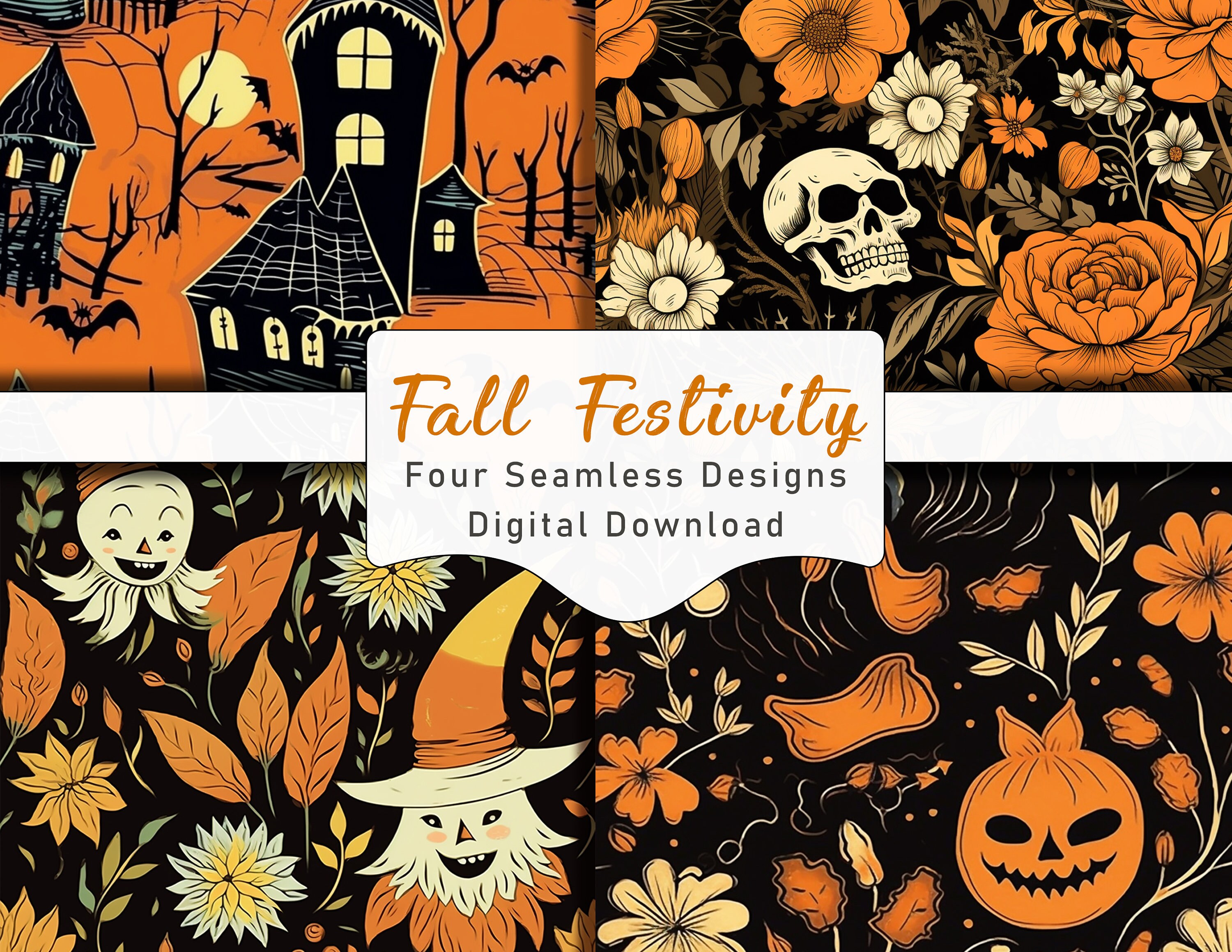 Retro Halloween Haunted Corn Maze Vintage Junk Journal Scrapbook ...