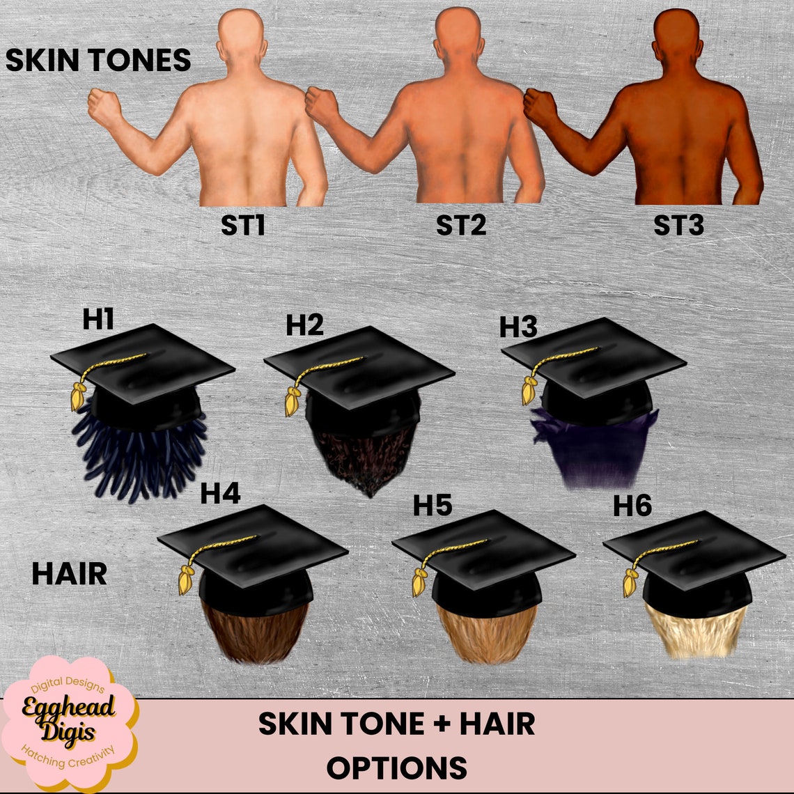 Custom Digital Image | Clipart | Personalized Guy Graduate W/ Name and ...